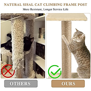 Lainballow 4 Pcs Cat Scratching Post Replacement, Natural Jute Pole Cat Tree Replacement Parts, Cat Scratch Pole with 8 M8 Screws and 1 Wrench for Indoor Kittens Tower (11.8 x 3.3 in)