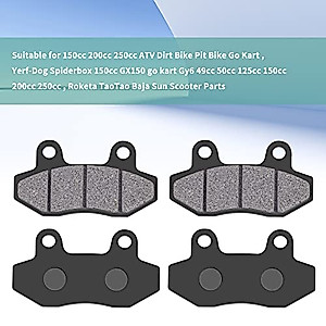 LCGLY 4pcs Disc Brake Pads Set for 150cc 200cc 250cc ATV Dirt Bike Pit Bike Go Kart ,Yerf-Dog Spiderbox 150cc GX150 go kart Gy6 49cc 50cc 125cc 150cc 200cc 250cc , Roketa TaoTao Baja Sun Scooter Parts