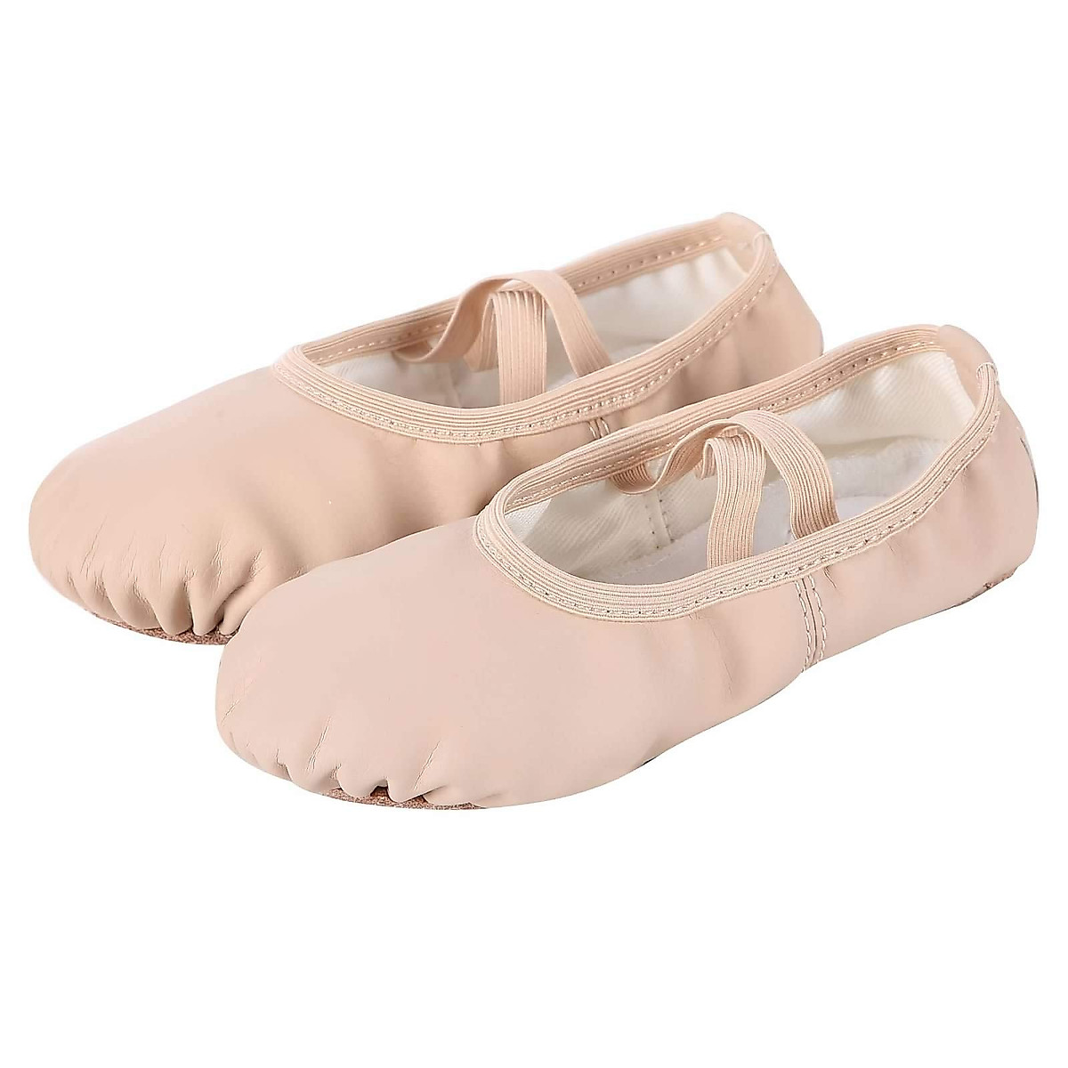 Dynadans Soft Leather Ballet Shoes/Ballet Slippers/Dance Shoes for Girls and Boys (Toddler/Little/Big Kid/Women)-Nude-1.5M Little Kid
