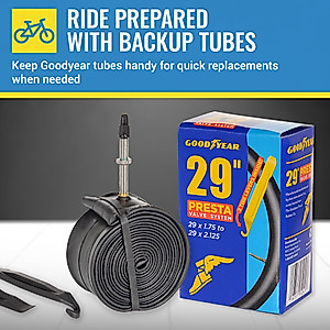 Goodyear 48mm Presta Valve Tube - 29 Inch Butyl Rubber - Durable Mountain Bicycle Tire Tube for Cycling - 29 x 2.1/2.4