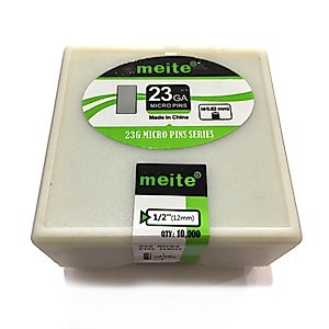 meite 23 Gauge Pin Nails, 1/2-Inch Micro Headless Pins for Pin Nailer - Copper Plated Pins Nails for Nail Gun, Ideal for Fine Woodworking and Trim Work (10,000 PCS)
