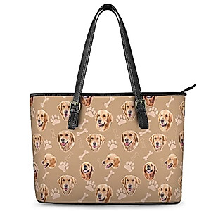 golden retriever Women Bag Handbag Top Zip Tote Purses And Handbags For Women multicolor Medium