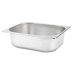 JAPCHET 3 PCS 1/2 Size x 2-1/2 Inch Steam Table Chafer Pans, Half Size Steam Table Pan, Stainless Steel Hotel Pan for Buffet, Restaurants, Catering