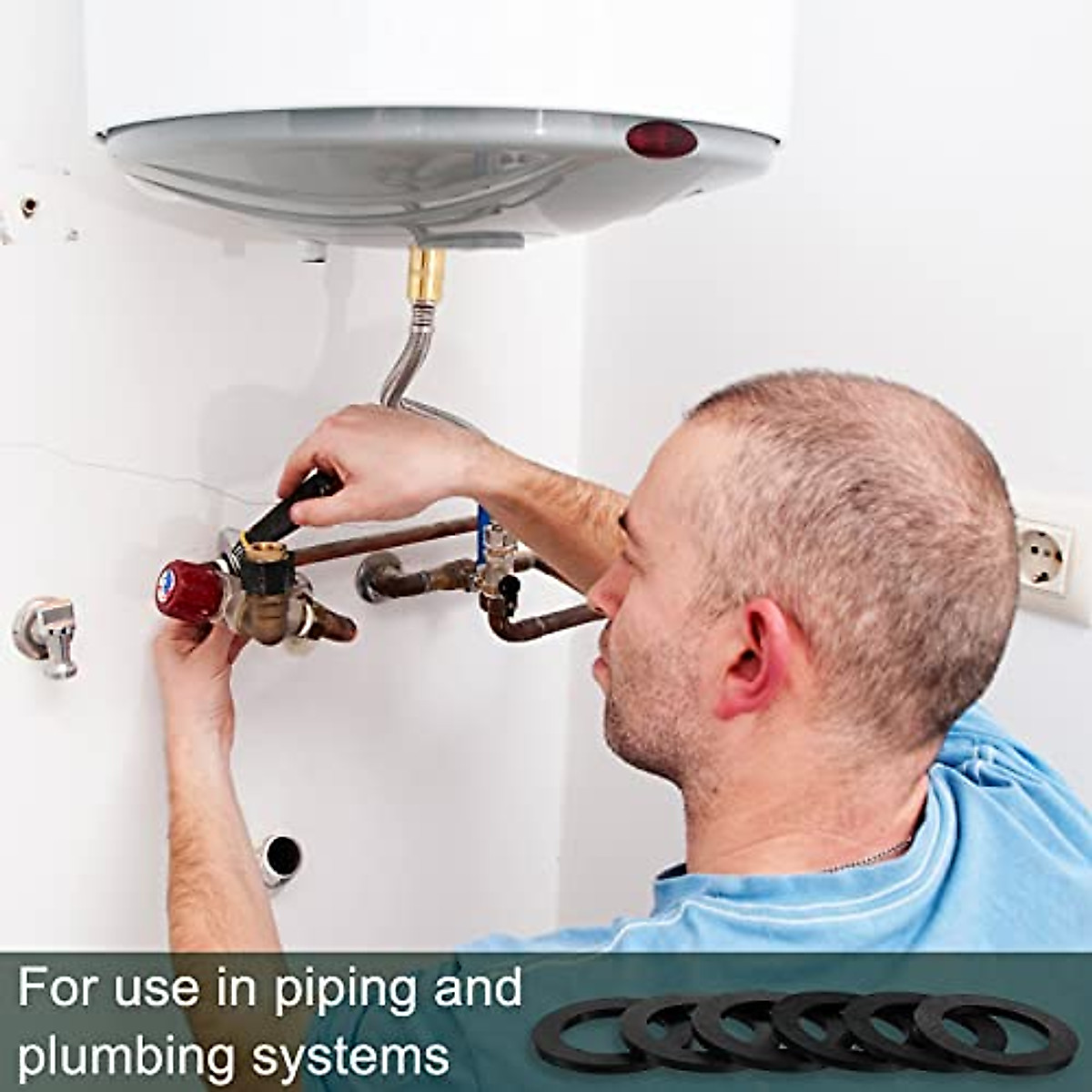 30 Pack 1-1/2 Inch Oversize Union Washer Flat Plumbing Slip Joint Washer Rubber Flat Washer Rubber Washers for Piping and Plumbing Systems