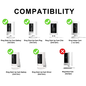 3 Pack BFYTN Wall Mount Compatible with Stick Up Cam Wired/Battery and Indoor Cam HD (1st Gen) Security Camera,360 Degree Adjustable Mounting Bracket (White)