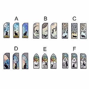 LCCK 6pcs Office Reading Butterfly Stationery Black Cat Cute Page Markers Book Mark Bookmarks Page Clips(B)