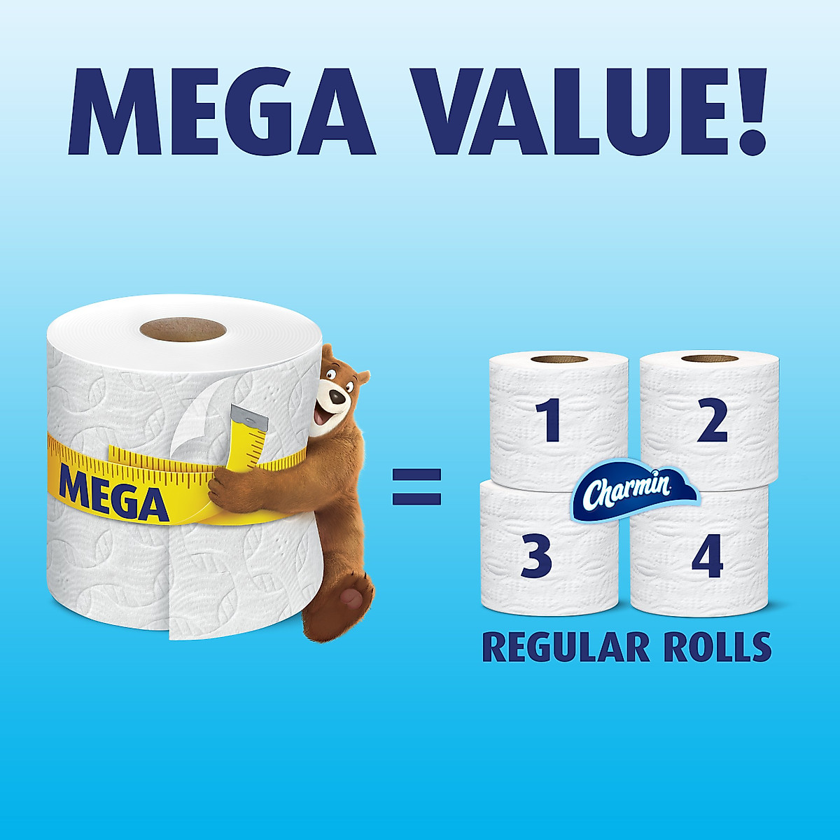 Charmin Ultra Strong Toilet Paper, Mega Roll, 18 Count of 286 Sheets Per Roll