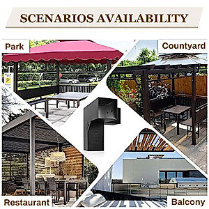 4x4(Actual: 3.5x3.5 Inch) 3-Way Pergolas Corner Extension Brackets, Aluminum Pergola Bracket with Black Powder Coated(4 Packs)