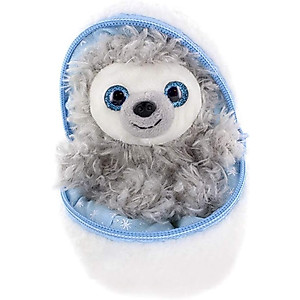 Made By Aliens Snowball Stuffed Surprise Zip Up Stuffed Animal – 6 inch Cute & Soft Plush Animal Toy – Perfect for Friends and Family All Ages Christmas Thanksgiving (Sloth)