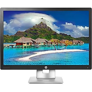 HP EliteDisplay E222 Full HD 22 Inch LED Monitor, 1080p at 60Hz, VGA, HDMI, Display Port, USB 2.0, 178 Degree Viewing Angle, 7ms Response Time, 250 Cd/m Brightness (Renewed), Black & Silver