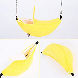 UEETEK Harmster Hammock,Banana Hamster Bed House Small Animal Warm Bed House Cage Nest Hamster Accessories