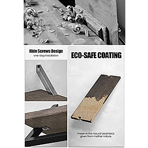 LYNNC Floating Shelves Wall Mounted, Solid Wood Shelves for Bedroom, Living Room, Kitchen, Bathroom, Wall Shelf Decor, Set of 2, Brown