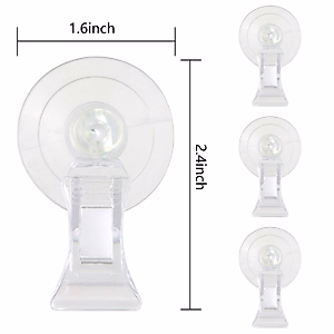 SLSON Fishes Veggie Seaweed Plant Suction Cup Clip Feeding Tool Feed Holder Aquarium Accessories for Fish Tank Fish Feeder Clips (4Pack Transparent)