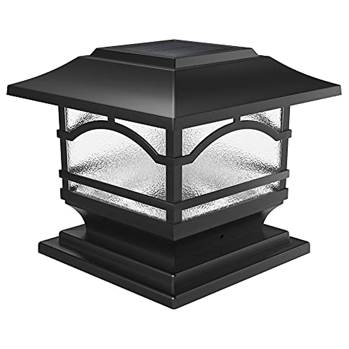 Davinci Lighting Premium Solar Outdoor Post Cap Lights - 4x4 5x5 6x6 - Bright LED Light for Fence Deck Garden or Patio Posts - Slate Black (1 Pack)