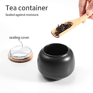 Lyty Chinese Tea Pot Cup Set with Tray Infuser - Travel Ceramic Tea set Porcelain Teapot, Portable All in One Gift Bag for Outdoor Picnic Business Hotel (Black)