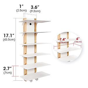 J JACKCUBE DESIGN Sunglasses Storage Organizer Wall Mounted 6 Eyeglasses Display Holder Shelf Rack, Eyewear Hanging Rack with Metal Hooks (White)- MK1030B