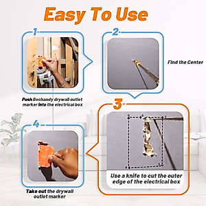 Bechandy 6 Pack Drywall Outlet Marker, No Measuring Needed Marking Tool for Electrical Outlets, Hard ABS Plastic Outlet Cutout for Drywall Installation, Wire Protection Drywall Electrical Box Locator