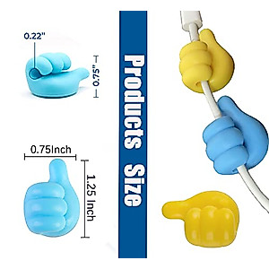 Funducts 16 pcs Reusable self Adhesive Cord Holder for Desk, Phone Holder USB Cable Clips for Wall, Charger Cord Holder, Hanger Hooks for Bathroom, Cute Cord Organizer Clip