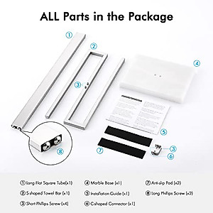 KES Hand Towel Stand with Marble Base, S-Shape Towel Rack Free Standing Hand Towel Holder for Bathroom Countertop SUS304 Stainless Steel Brushed Finish, BTH223-2