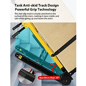 Electric Stair Climbing Hand Trucks Dolly Cart 440lbs Max Load 120W Power Heavy Duty Folding Stair Climber Moving Cart with Motor Battery 6 Wheels for Family Moving Warehouse Logistics Distribution