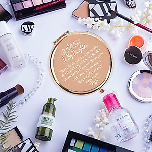 REHALY Daughter Wedding Gift from Mom Dad, Bride Gifts for Wedding Day, Unique Wedding Keepsake Gifts for Daughter from Mom on Wedding Day, Rose Gold Compact Mirror for Her