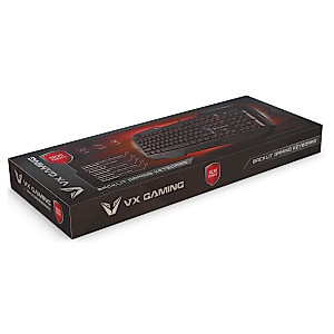 Volkano VX Wired Gaming Keyboard 3 Backlight Presets, Comfortable Ergonomic Palm Rest & Multimedia Control, Backlit Computer Accessories for Fast Gameplay PC Gamer/Xbox/PS4 [Black] - Salvo Series