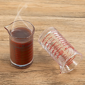 Shot Glass Measuring Cup 3 Ounce/90ML Liquid Heavy High Espresso Glass Cup Red Line
