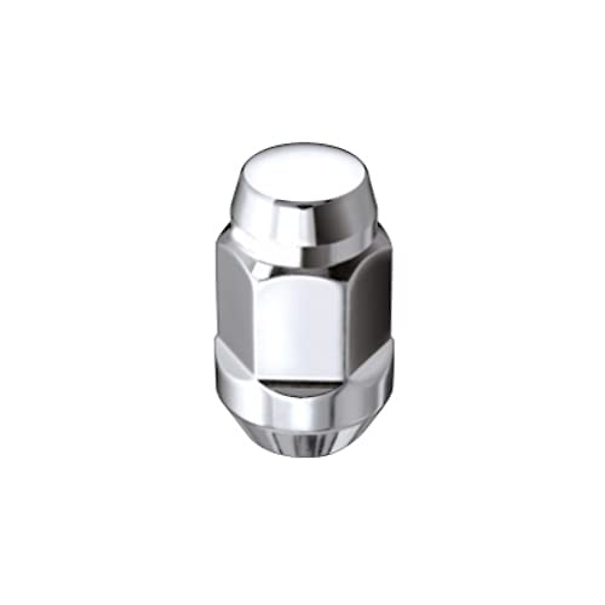 McGard Hex Lug Nut Compatible With Dodge Daytona 1984-1993 | Cone Seat Bulge Style | M12 x 1.5 | 3/4 Hex | 1.45in. Length | Box of 100 | Chrome