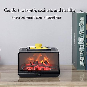 MeplLivs Dynamic Flame Fireplace Electric Wax Melt Warmer PTC Heating Plate Monochromatic Wax Burner Fragrance Wax Warmer for Home Office Gifts & Decor(Black)