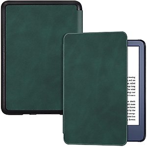 BOZHUORUI Slim Case for All-New Kindle 11th Generation - 2022 Release (6 inch, Model C2V2L3) - Premium PU Leather Bookcover with Auto Sleep/Wake (Pine Green)
