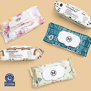 The Honest Company Clean Conscious Unscented Wipes | Over 99% Water, Compostable, Plant-Based, Baby Wipes | Hypoallergenic for Sensitive Skin, EWG Verified | Terrazzo, 36 Count
