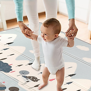 SEVNPRIME 59in x 71in x 0.4in Double-Sided XPE Cartoon Play Mat - Portable, Foldable, BPA-Free, Extra Thick, Waterproof Activity & Crawling Mat for Babies and Toddlers, Ideal for Home Use