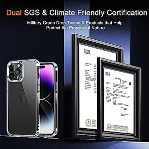 Milomdoi [10 in 1 for iPhone 14 Pro Max Case Clear with 3 Pack Screen Protector Accessories 3 Pack Camera Lens Cover Protective Slim Thin Cute Phone Cases Funda Suitable with MagSafe Women Men