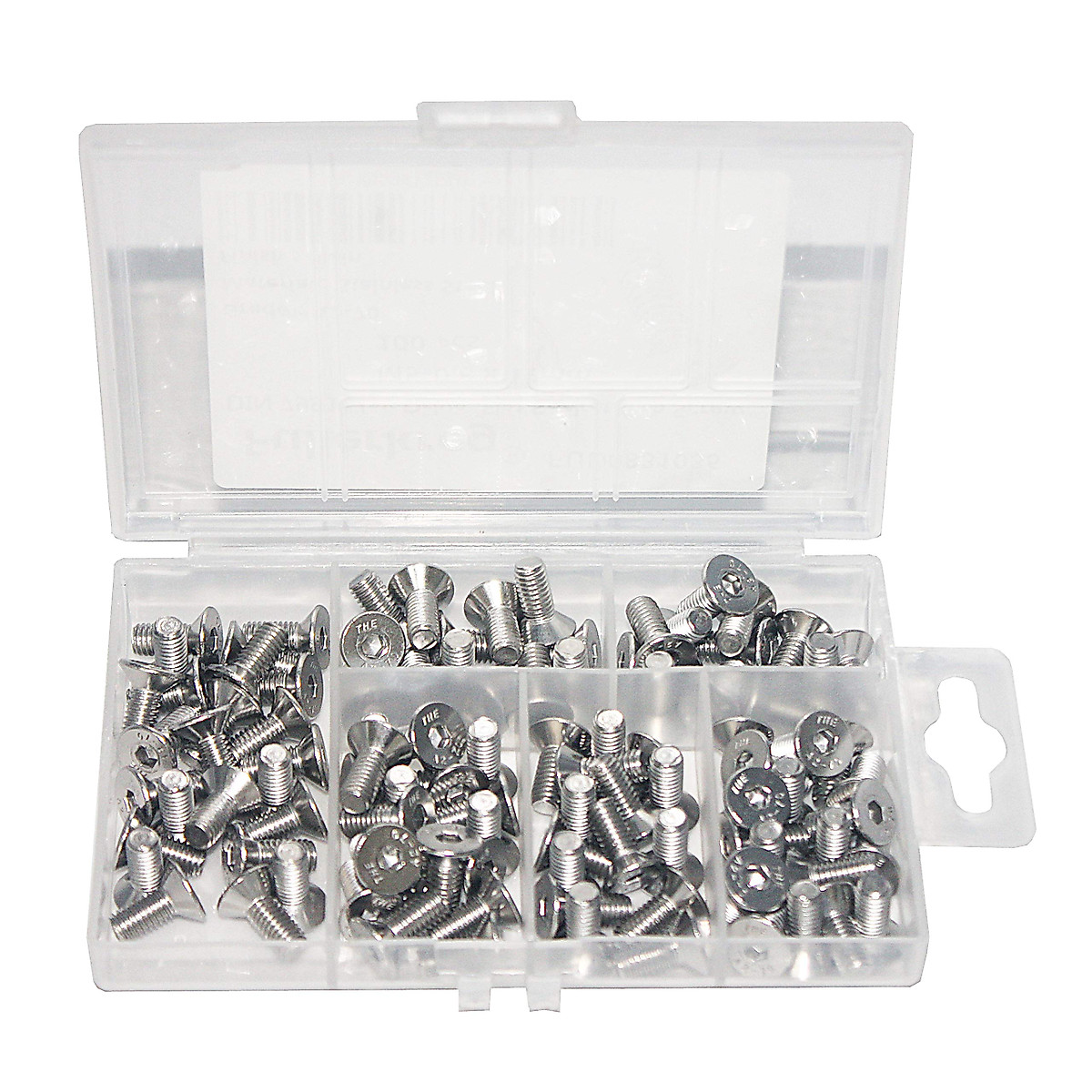 Fullerkreg 18-8 Stainless Steel Hex Drive Flat Head Screw M4 x 0.7 mm Thread, 8 mm Long,Packs of 100