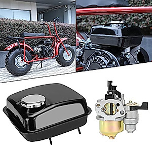 GREHUA Gas Fuel Tank Carburetor Carb Kit for Predator 212cc 196cc 6.5hp GX160 GX200 Coleman CT200U BT200X KT196 Baja Warrior Massimo MB200 Hammerhead 80T Go Kart Engine Mini Bike Performance Parts