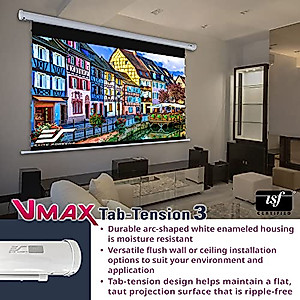 Elite Screens VMAX Tab Tension 3 Series, 110-INCH Electric Motorized Projector Screen CineWhite ISF Material Movie Home Theater, VMAXT110XWH3