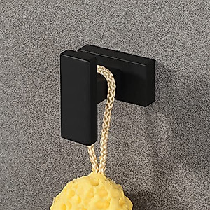 Alise Towel Hook Bathroom Single Robe Hooks Wall Mount Clothes Hook for Bedroom Kitchen Cloakroom Door Back Cabinet,GOY004B-4P SUS304 Stainless Steel Matte Black Pack of 4