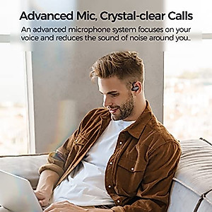 MSTHOO Open Ear Headphones with Mic, Wireless Bluetooth 5.3 Earbuds Reducing Hearing Loss, Wireless Charging, IPX7 Waterproof, 45H Playtime Sports Ear Buds for Running, Cycling, Workout with Earhooks