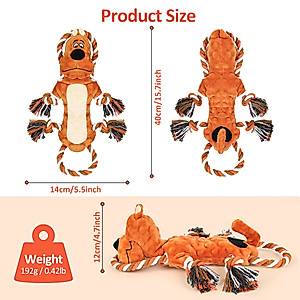 Generic Dog Plush Toy for Small, Medium and Large Dogs, Dog Squeaky Toy to Keep Them Busy, Tough Puppy Chewing Toys with Rope and Crinkle Paper, Relieve Boredom, Brown