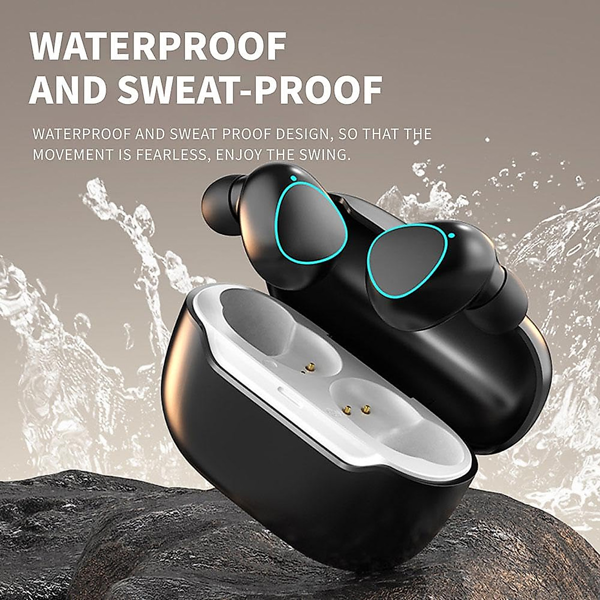 Hybrid Active Noise Cancelling Wireless Earbuds, in Ear Headphones IPX7Waterproof Bluetooth 5.3 Stereo Earphones, Immersive Sound Premium Deep Bass Headset Plus