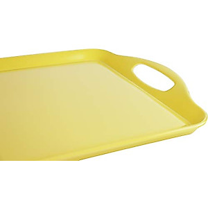 Reston Lloyd Calypso Basics Melamine Serving/Ottoman Handles, Rectangular Tray, Lemon