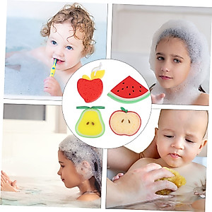 4pcs Bath Bath Rinser Sponge Bath Sponge Shower Puff Bath Sponge Fruit Bath Shower Sponge Cartoon Bath Sponge Scrubber Sponge Pu Sponge Material Spa