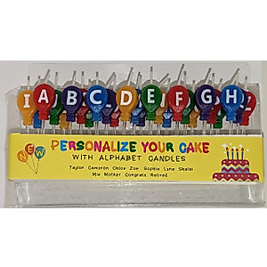Personalize with Unique Balloon Birthday Candles | Spell The Guest of Honors Name | Letters A to Z | Wax Candles