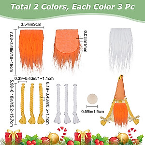 GORGECRAFT 14 Pieces Gnome Beard Faux Fur Gnome Beards Cotton Pigtail Dwarf Beard Kit Faux Fur Beard Hair Set for DIY Handmade Sewing Craft Easter Christmas Party Supplies, 2 Colors
