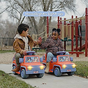 Bluey 6V Ride On Car for Toddlers - Interactive Electric Car for Kids with Sound Effects & Music, Riding Toy for Boys & Girls, Includes 6V Rechargeable Battery & Charger