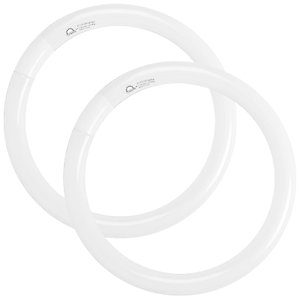 COOGGALAN FC12T9/CW 32W Cool White Circular Light Bulbs, 12 inch Round T9 32 Watts FC12T9/841 4100K Circline Fluorescent Bulb, Replacement Kitchen and Bath Circle Light Bulb, G10q 4 Pin Prong, 2 Pack