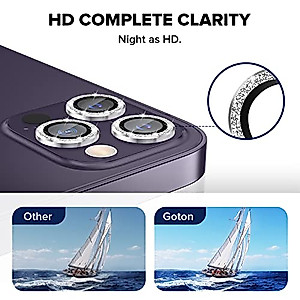Goton for iPhone 14 Pro Max (6.7") iPhone 14 Pro (6.1") 2022 Camera Lens Protector, 9H Tempered Glass Film Anti Scratch Metal Individual Ring Cover Accessories for iPhone 14 Pro Max / 14 Pro