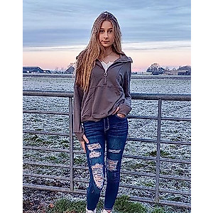 roswear Women's Ripped Mid Rise Destroyed Skinny Jeans Slate Blue XX-Large