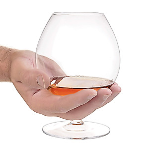 Luxbe - Brandy & Cognac Crystal Glasses Snifter, Set of 2 - Large Handcrafted - Crystal Glass - Bourbon - Wine - 25.5-ounce