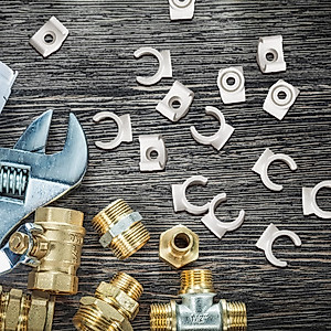 3/4 Inch PEX Clips Pipe Clamps Plastic Clamps 20 mm U Hook PEX Clamps Water Pipe Supports Plastic Socket to Fix Corresponding Pipes (50 Pieces)